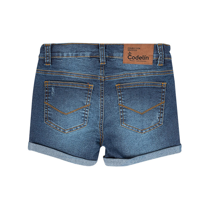Short Mahia lavado oscuro para niña– Codelin